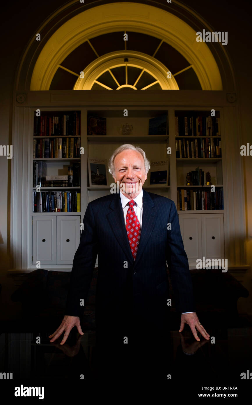 A portrait of U.S. Senator Joseph Lieberman in his U.S. Capitol office ...