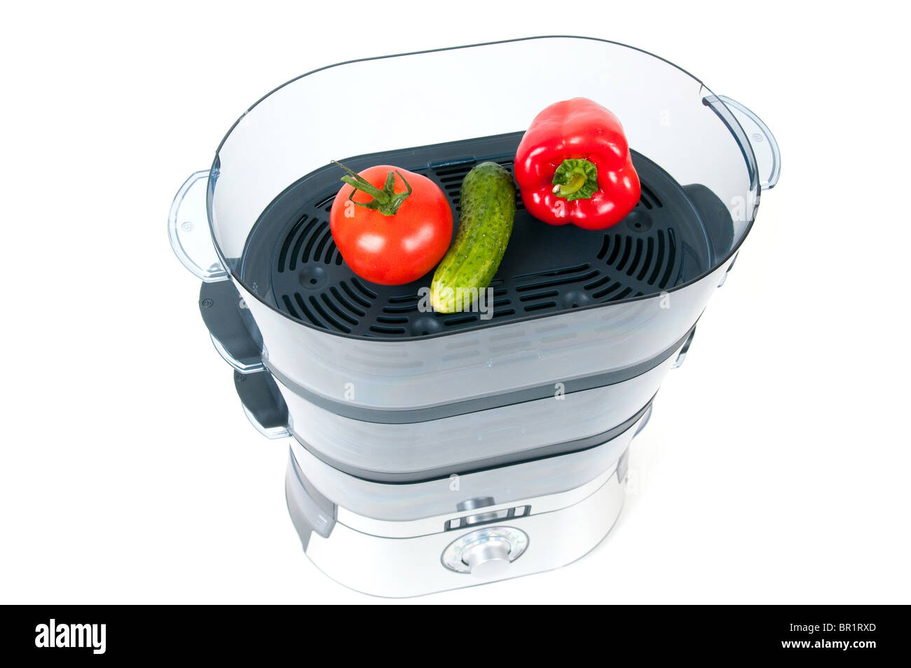 modern electric steamer on a white background Stock Photo - Alamy