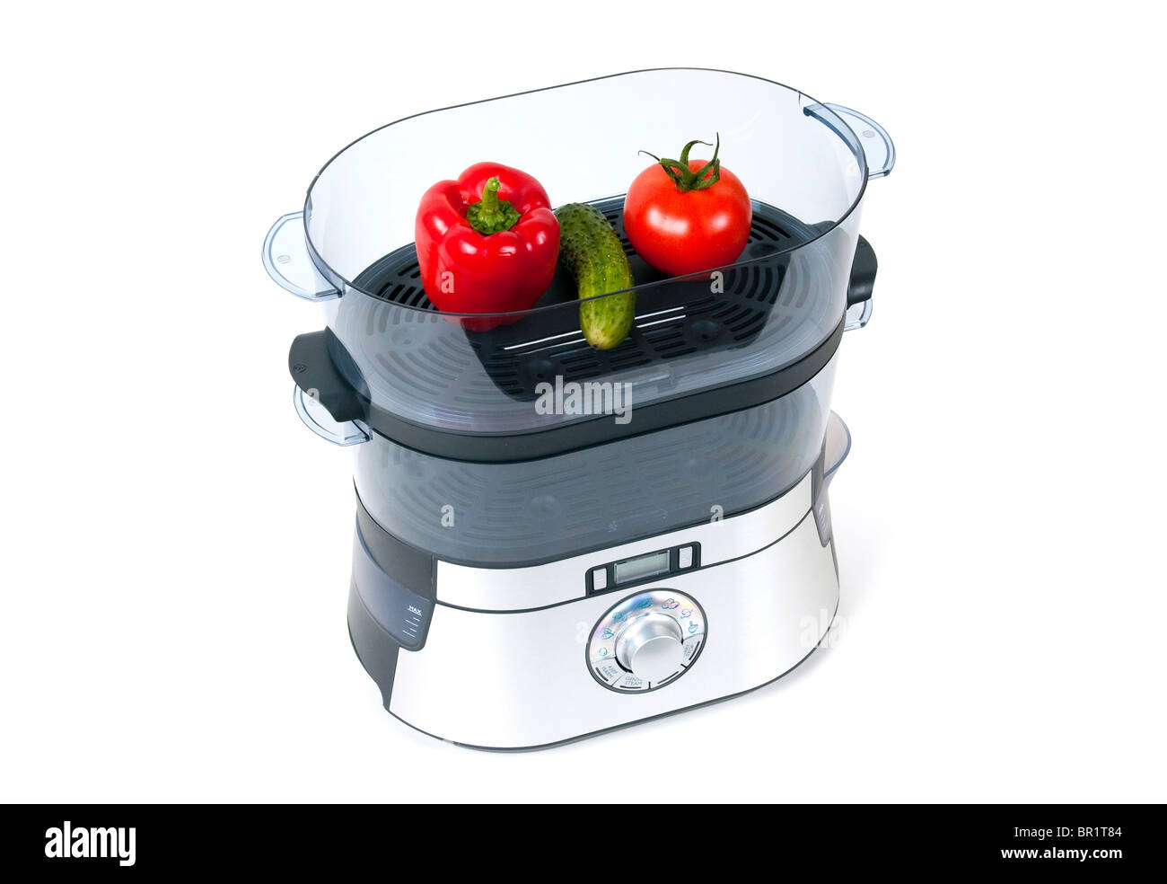 modern electric steamer on a white background Stock Photo - Alamy