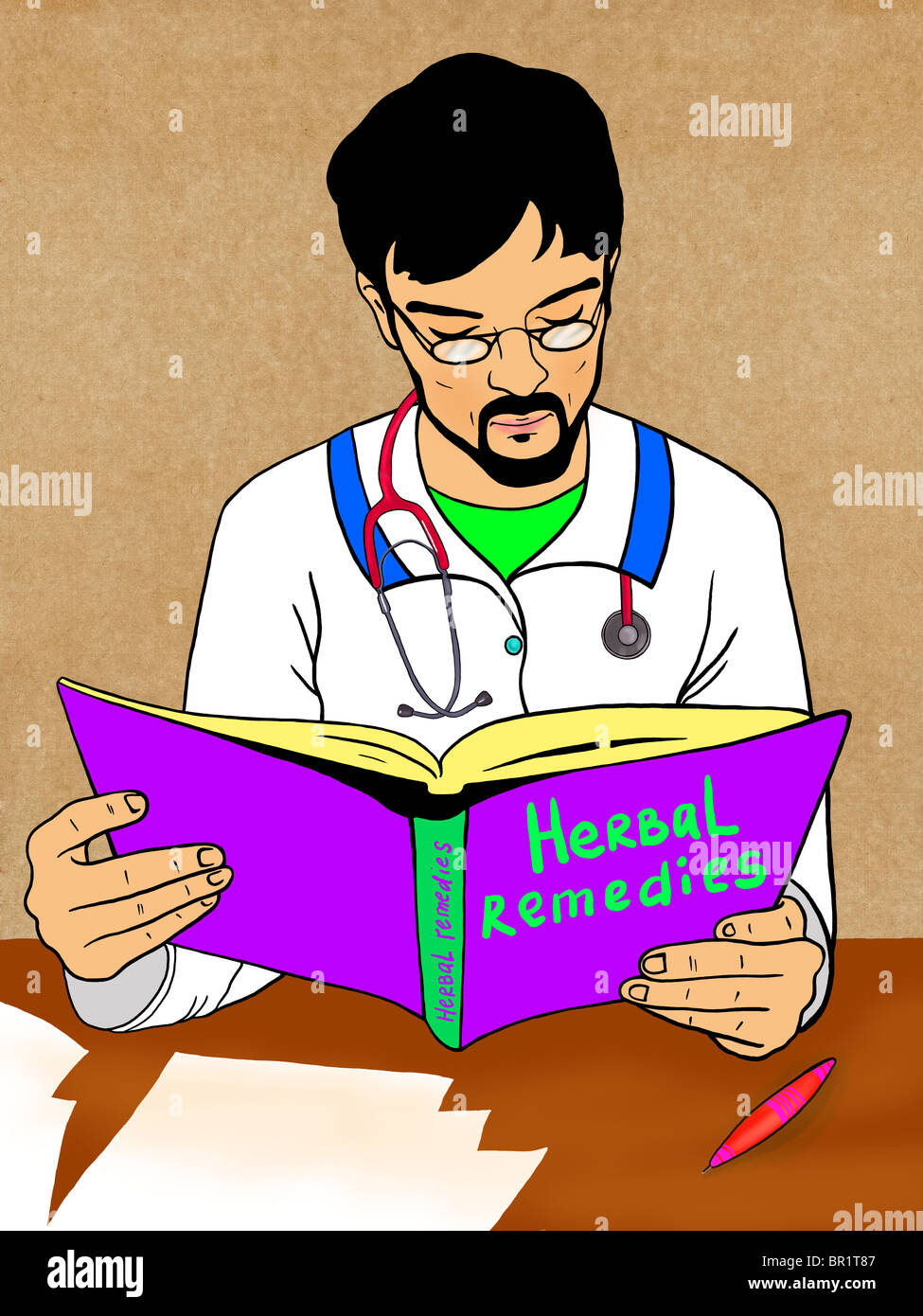 A doctor reading up on Herbal remedies Stock Photo - Alamy
