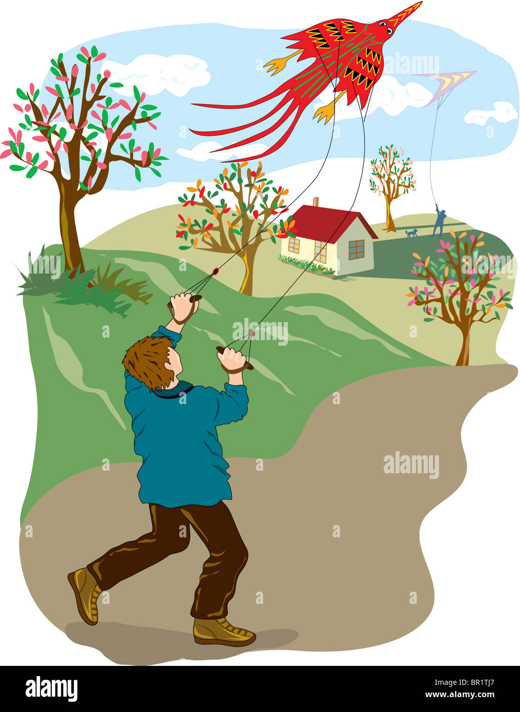 Kite drawing hi-res stock photography and images - Alamy