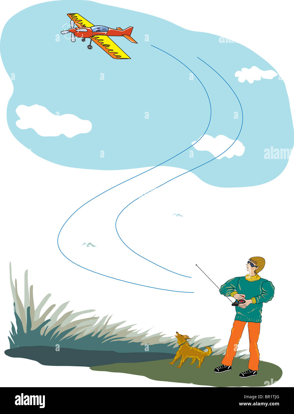 Man trying to fly illustration hi-res stock photography and images - Alamy