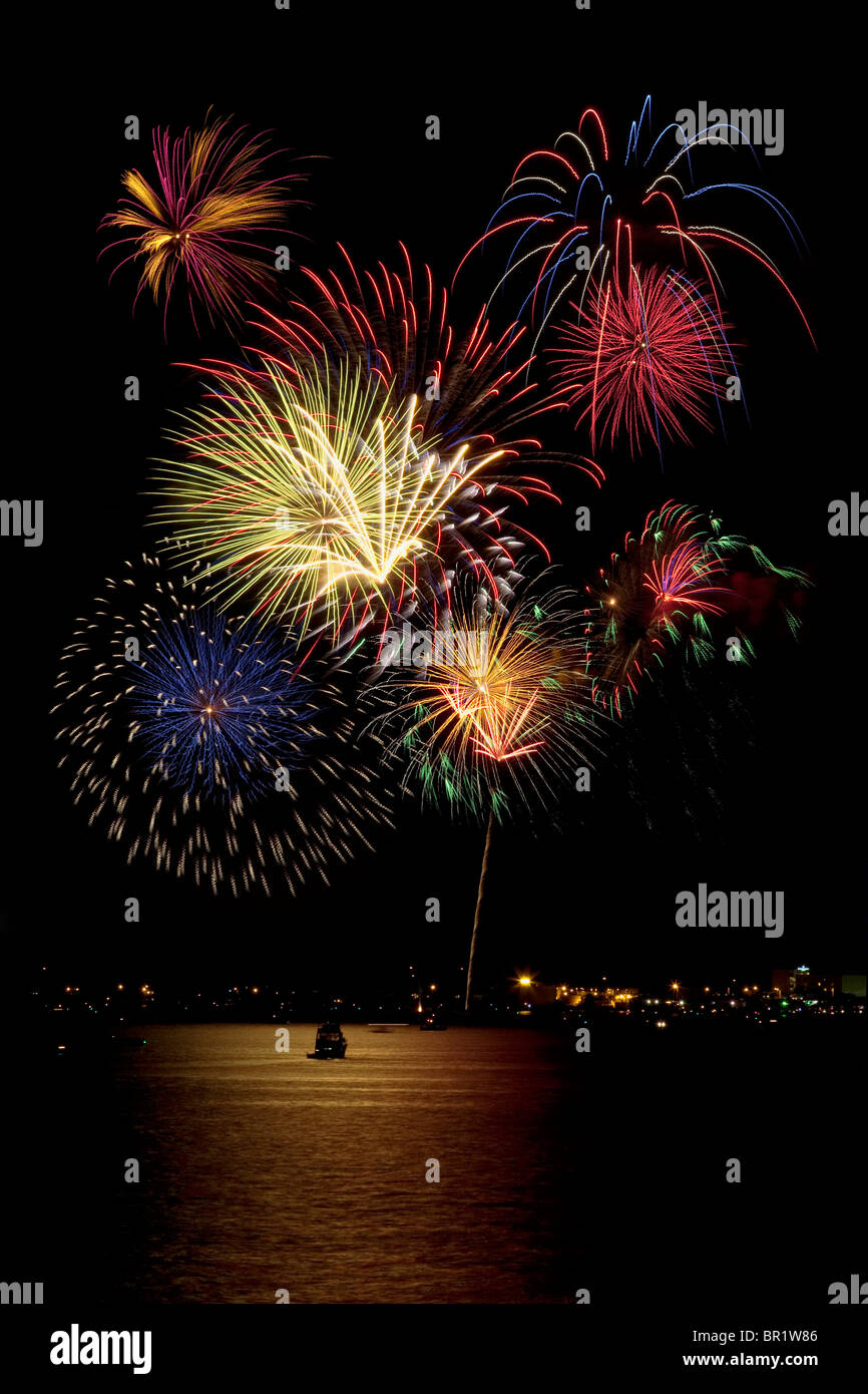 Independence Day Fireworks at Beach Stock Photo - Alamy
