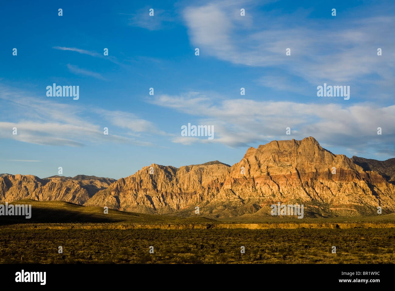 The colorful rockbands of Mount Wilson in Red Rocks Canyon National ...