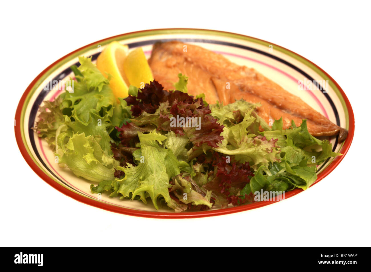 Hot Smoked Mackerel Fillet with Salad Stock Photo - Alamy