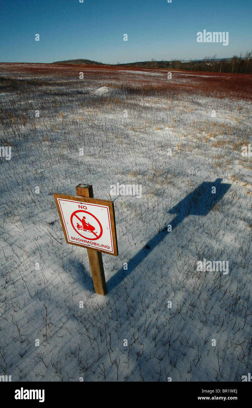 No Snowmobiling Signs