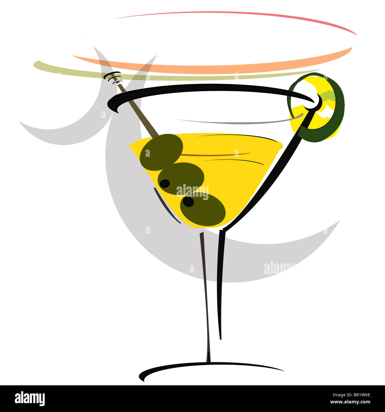 Martini illustration Cut Out Stock Images & Pictures - Alamy