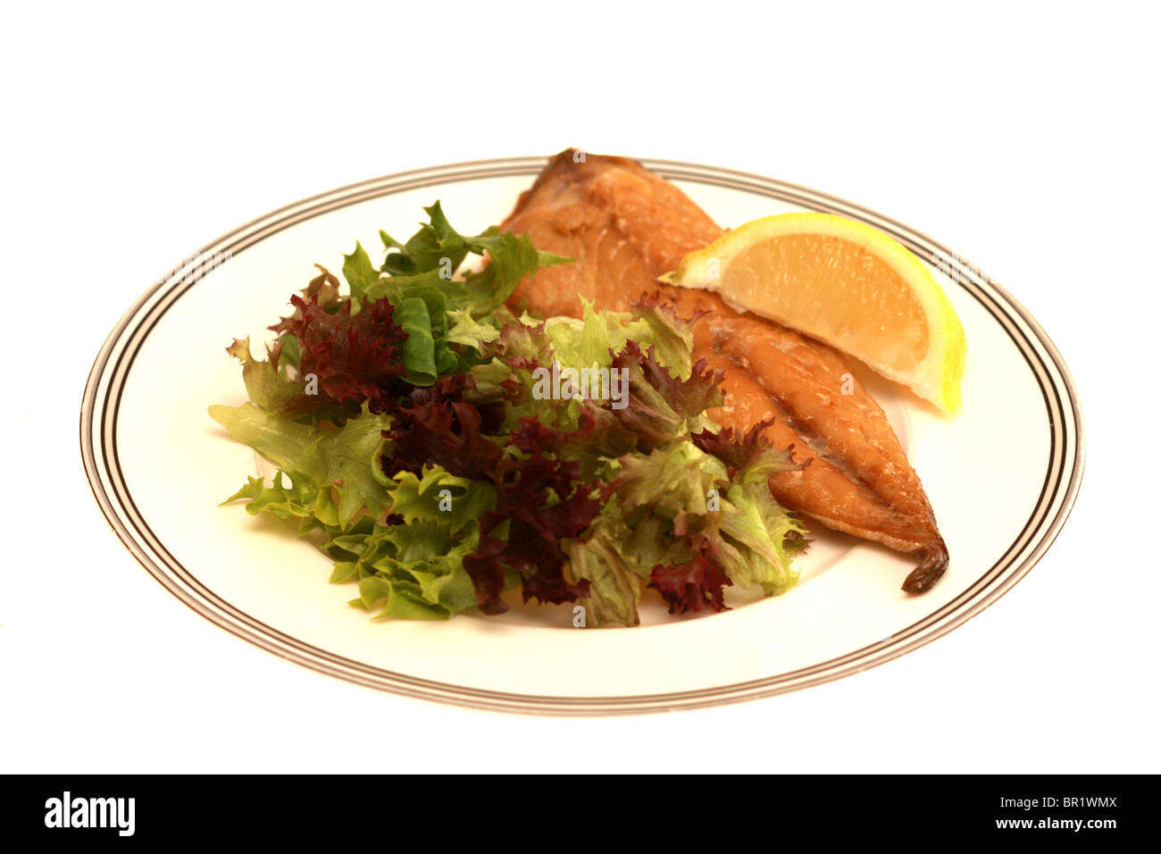 Hot Smoked Mackerel Fillet with Salad Stock Photo - Alamy