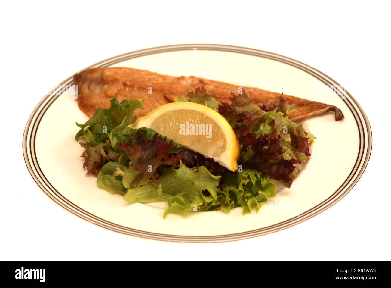 Hot Smoked Mackerel Fillet with Salad Stock Photo - Alamy