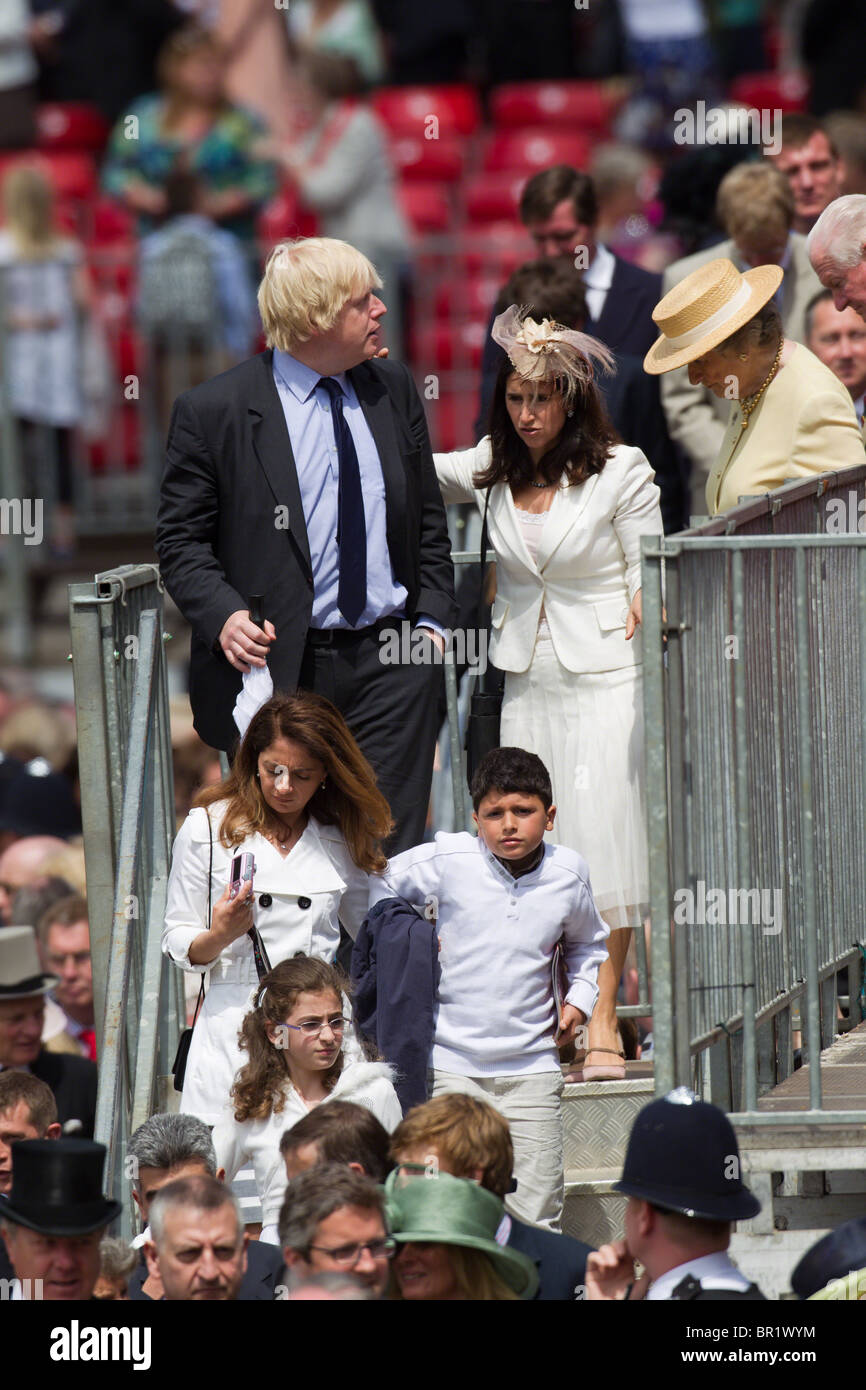 Spectators leaving one of the stands after the parade. "Trooping the ...