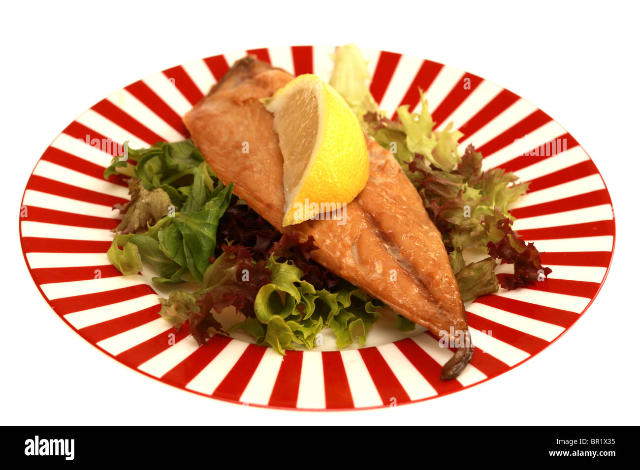 Hot Smoked Mackerel Fillet with Salad Stock Photo - Alamy