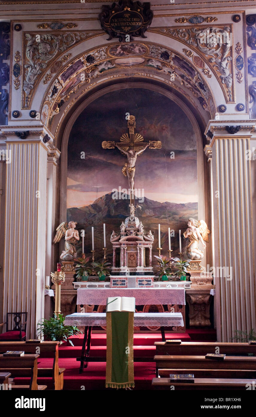 Interior of Italian Catholic church in Salo on Lake Garda in the ...