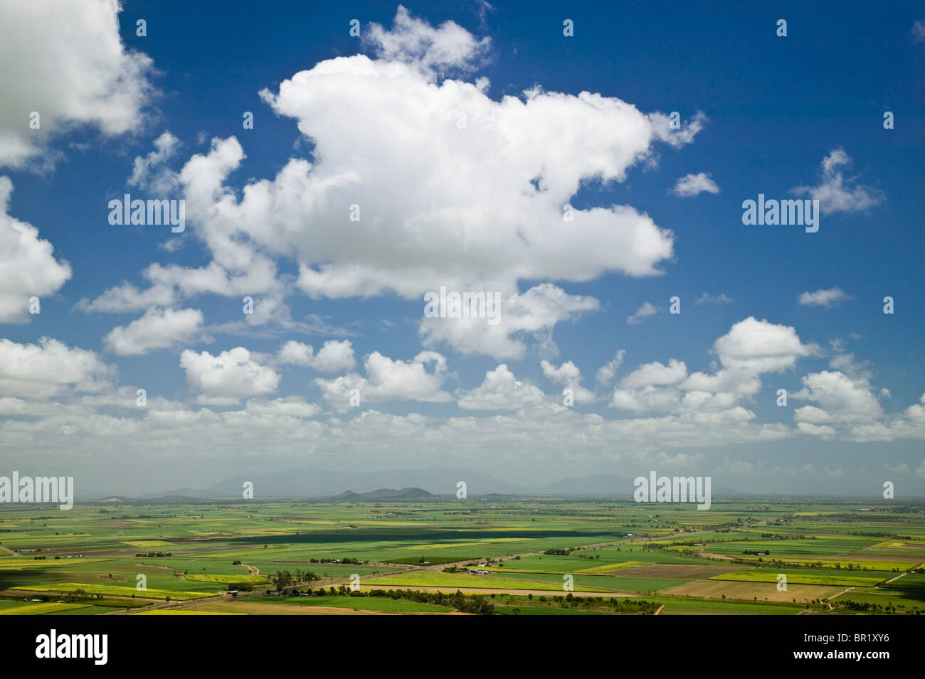 Australia, Queensland, North Coast, Inkerman. Coastal Plains from Mt ...