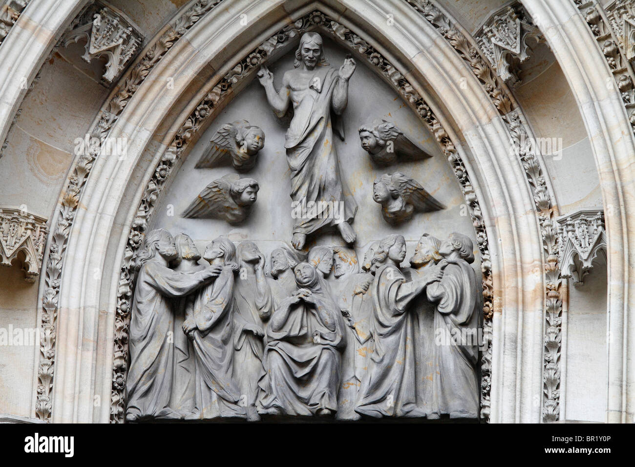 Detailed icon artwork trimming on St. Vitus Cathedral, Prague, Czech ...