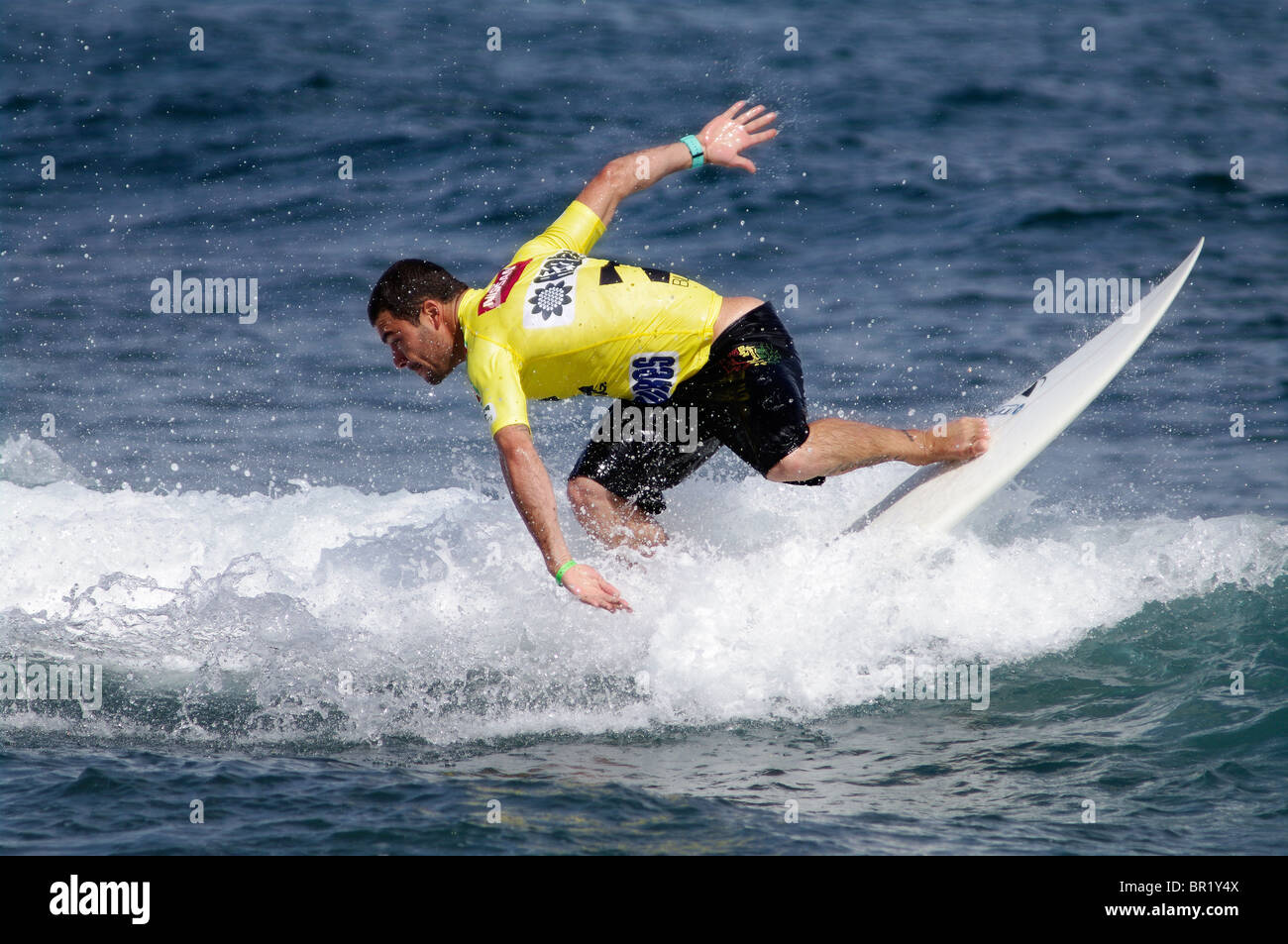 Azores Islands Pro surf rider on Azores waves Stock Photo - Alamy