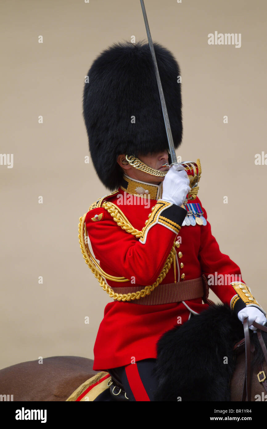 'Roly' Walker, Field Officer, commanding the parade. "Trooping the ...