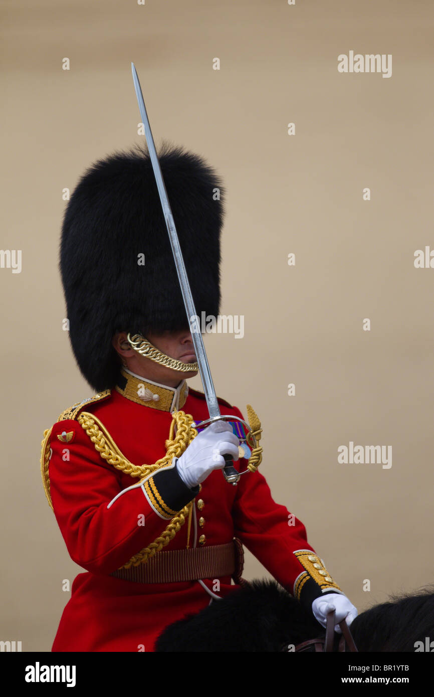 'Roly' Walker, Field Officer, commanding the parade. "Trooping the ...
