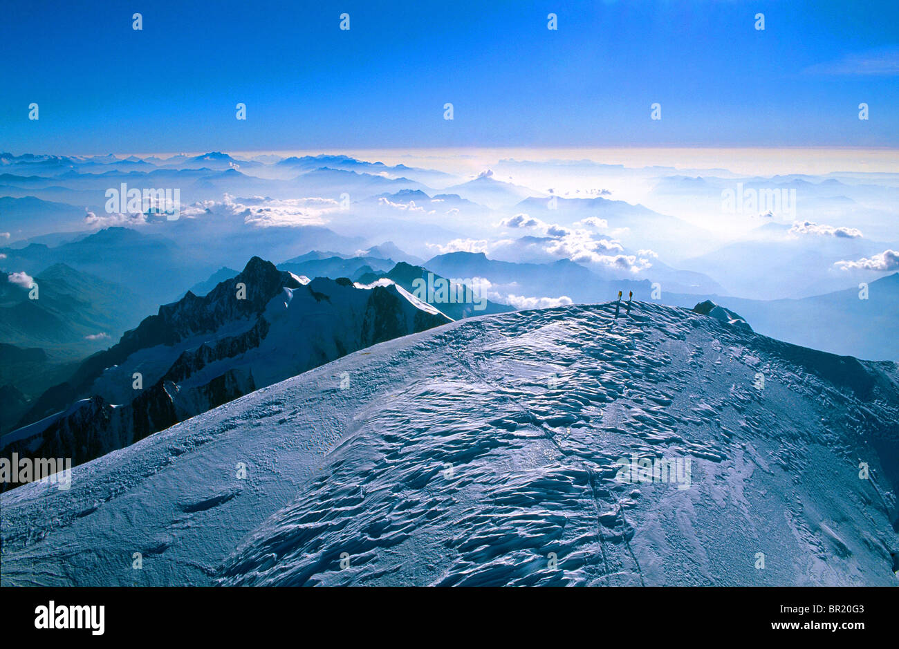 Mont Blanc summit, Mont Blanc massif Stock Photo - Alamy
