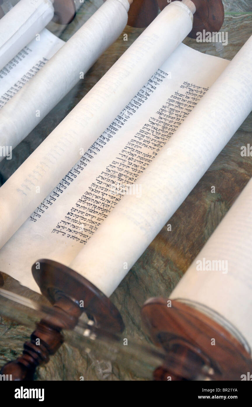 Original 700-year old ancient Bible scrolls written in Hebrew, Creation ...