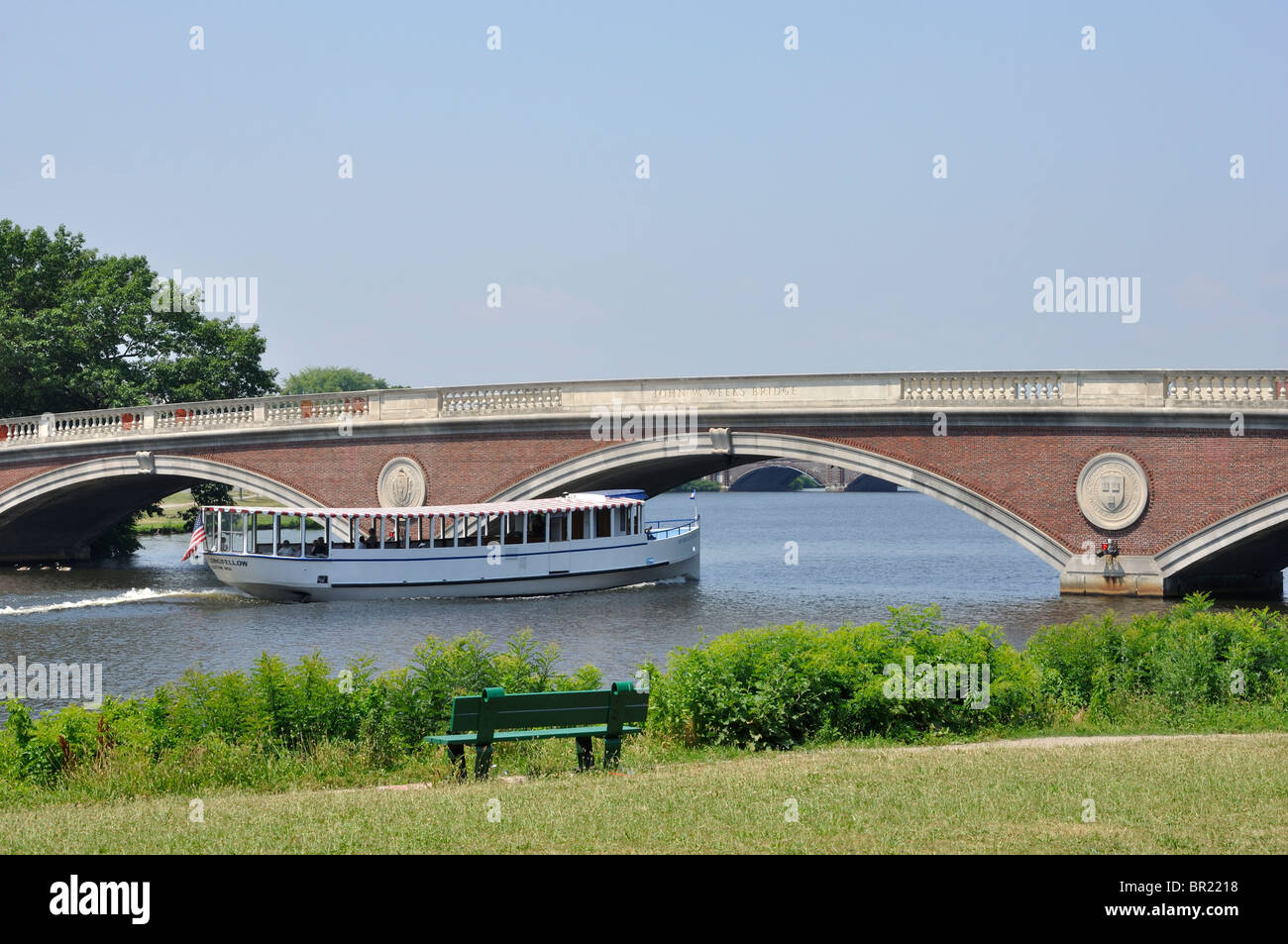The John W. Weeks Bridge, a pedestrian bridge over the Charles River ...