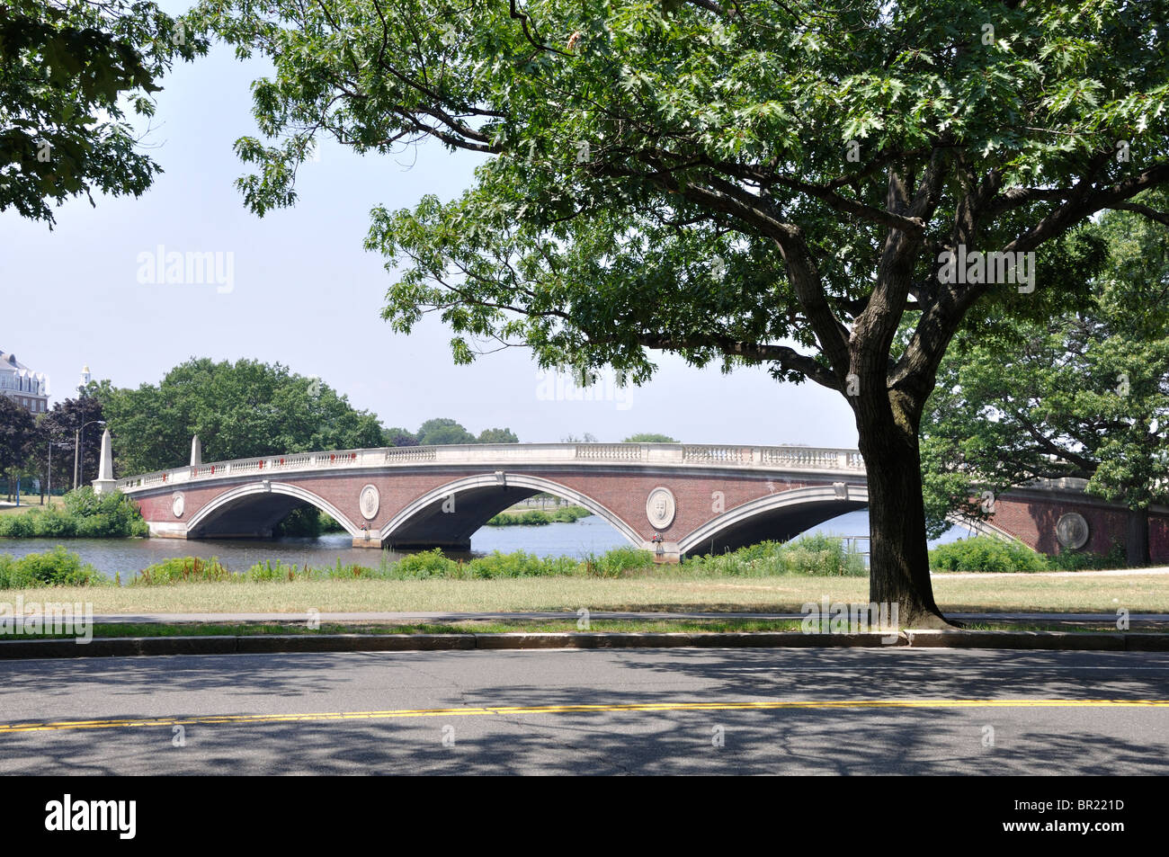 The John W. Weeks Bridge, a pedestrian bridge over the Charles River ...