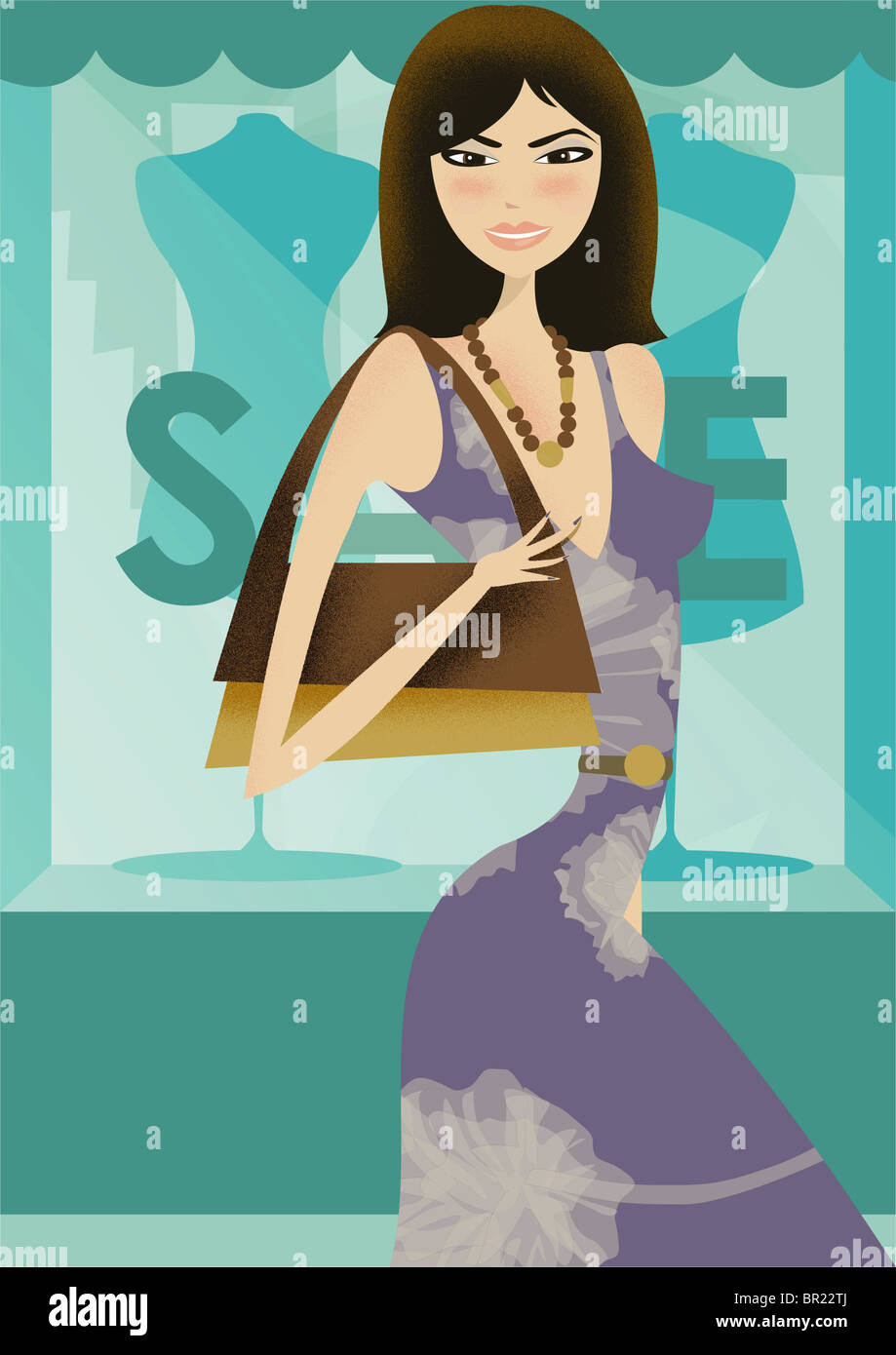 A girl doing some window shopping Stock Photo - Alamy