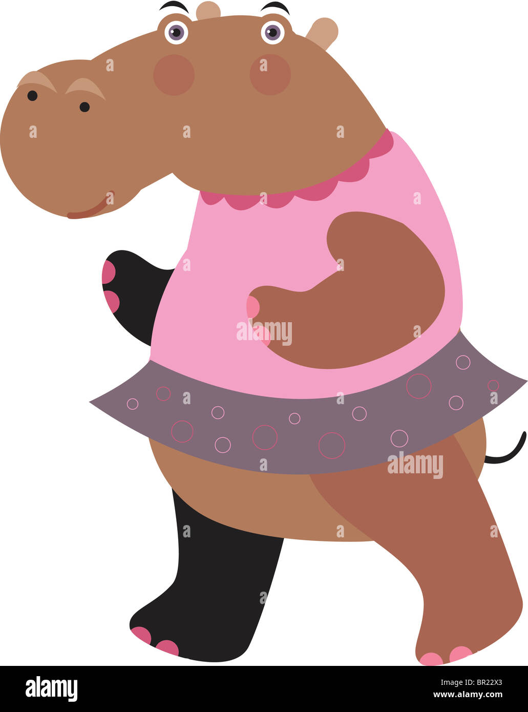 A hippopotamus wearing a pink dress Stock Photo - Alamy