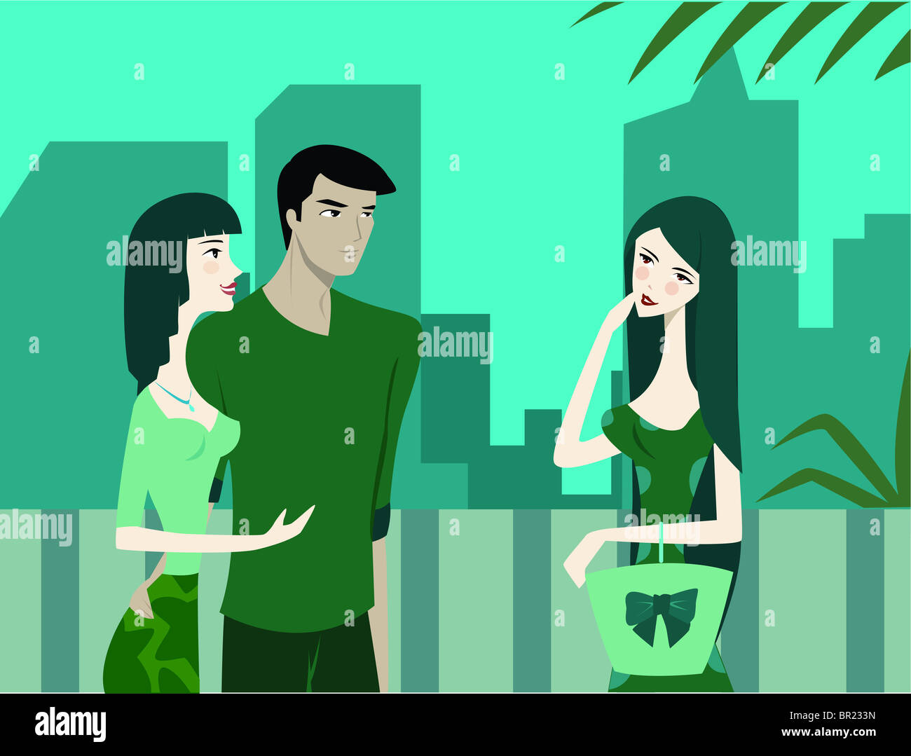Cartoon couple talking hi-res stock photography and images - Alamy