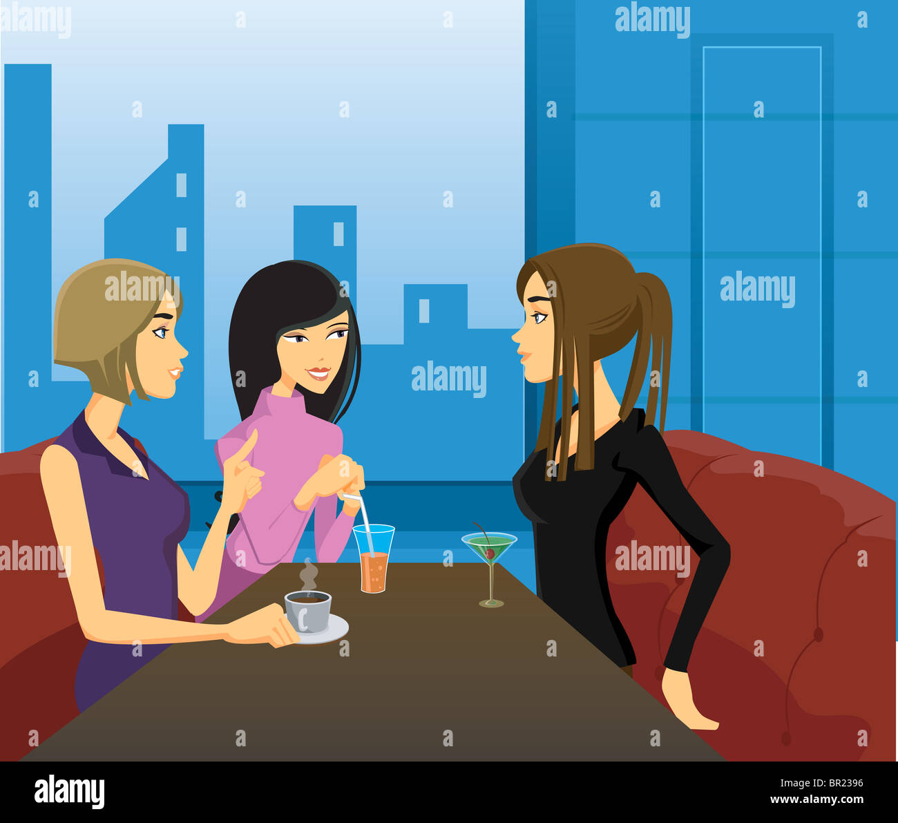 Restaurant in cartoon illustration art hi-res stock photography and ...