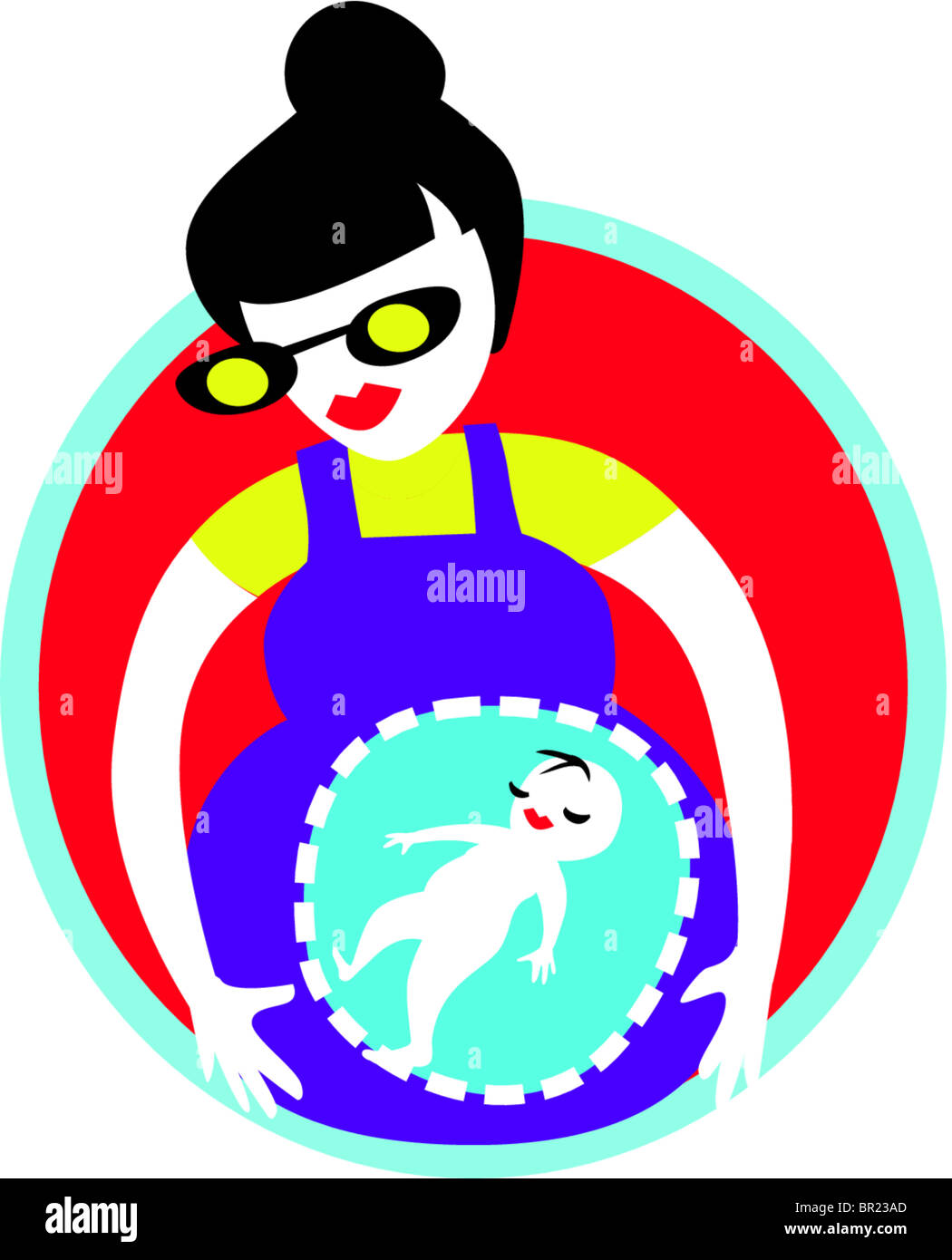 Baby in womb cartoon icon hi-res stock photography and images - Alamy
