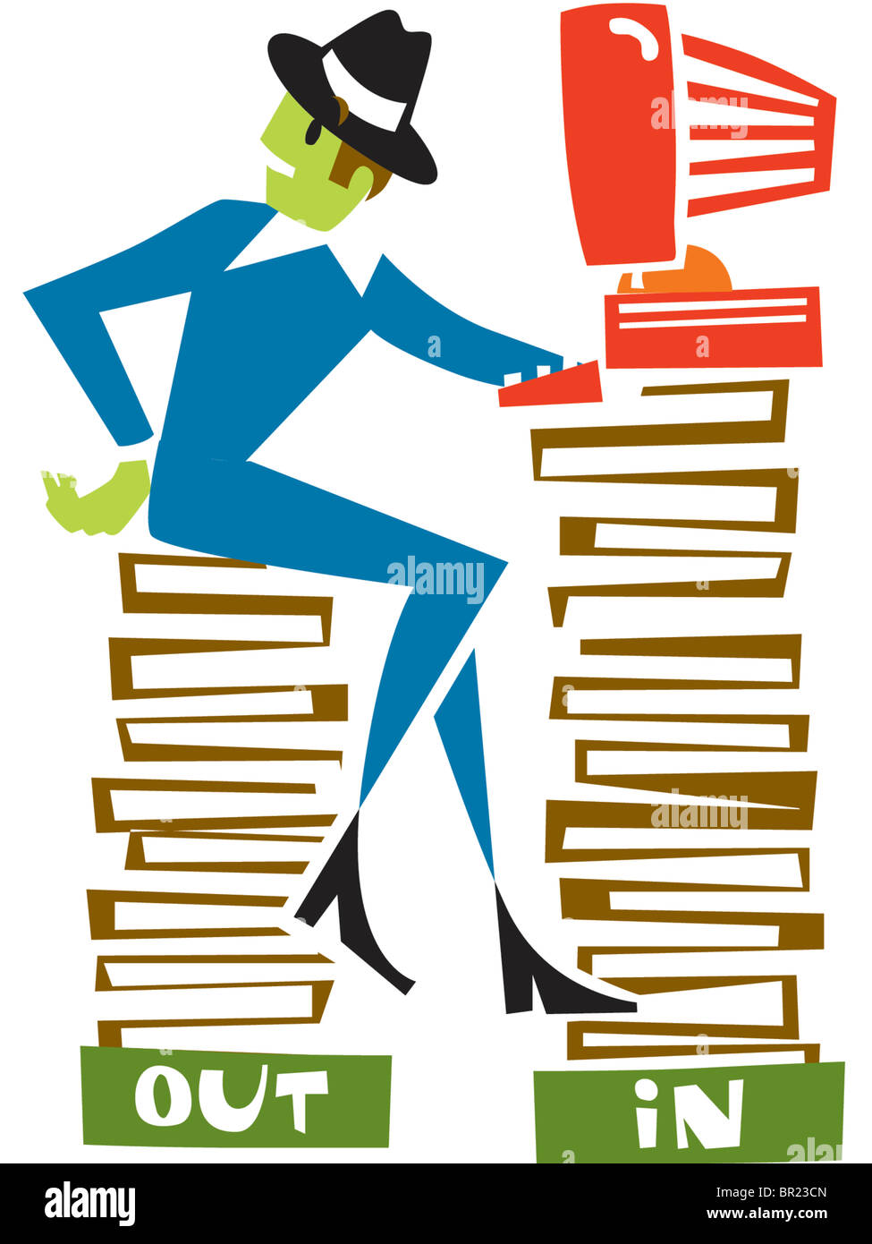 Business technology cartoon data entry hi-res stock photography and ...