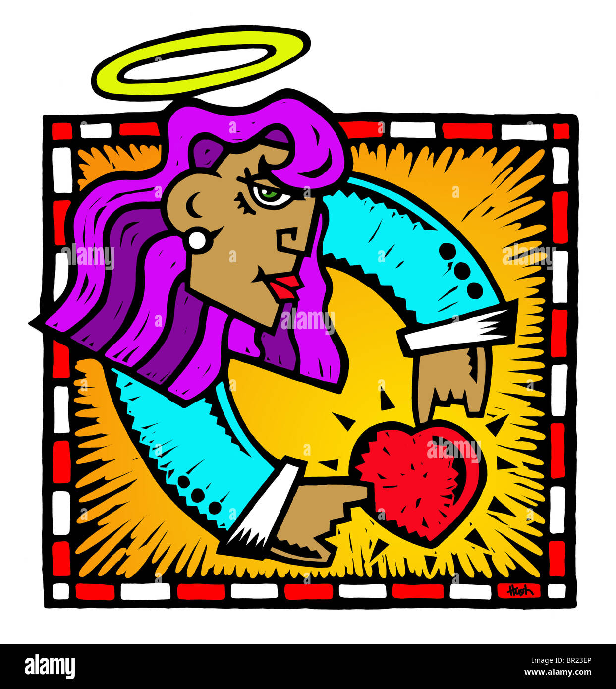 Drawing angel illustration Cut Out Stock Images & Pictures - Alamy