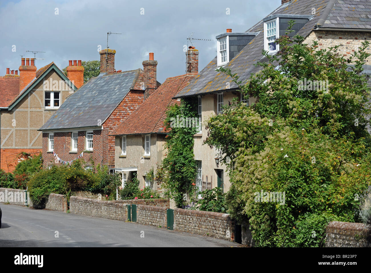 Cottages in the village of Firle near Lewes East Sussex UK Stock Photo ...