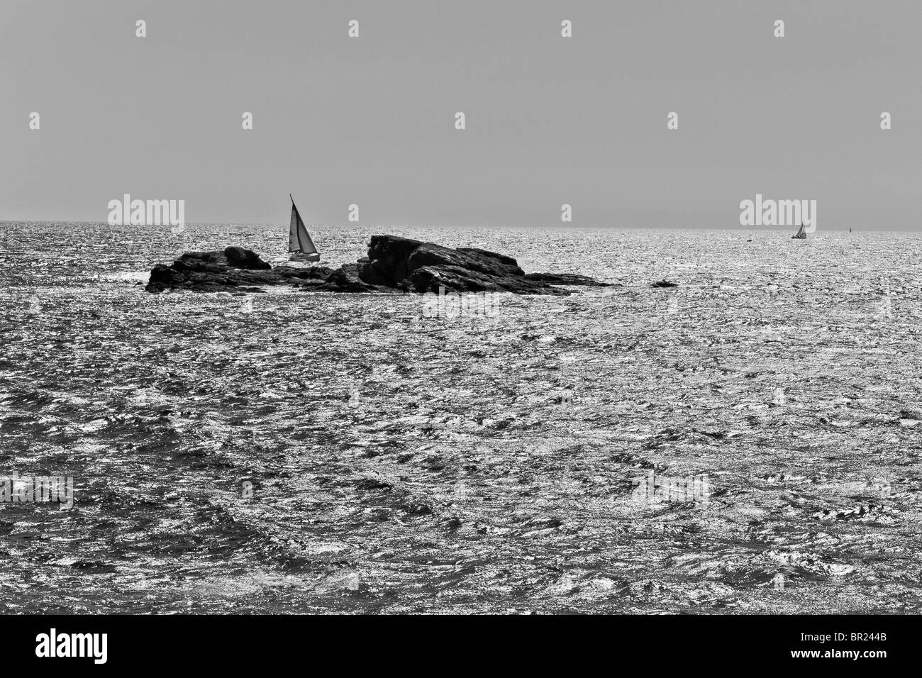 Stormy sea and sail boat hi-res stock photography and images - Alamy