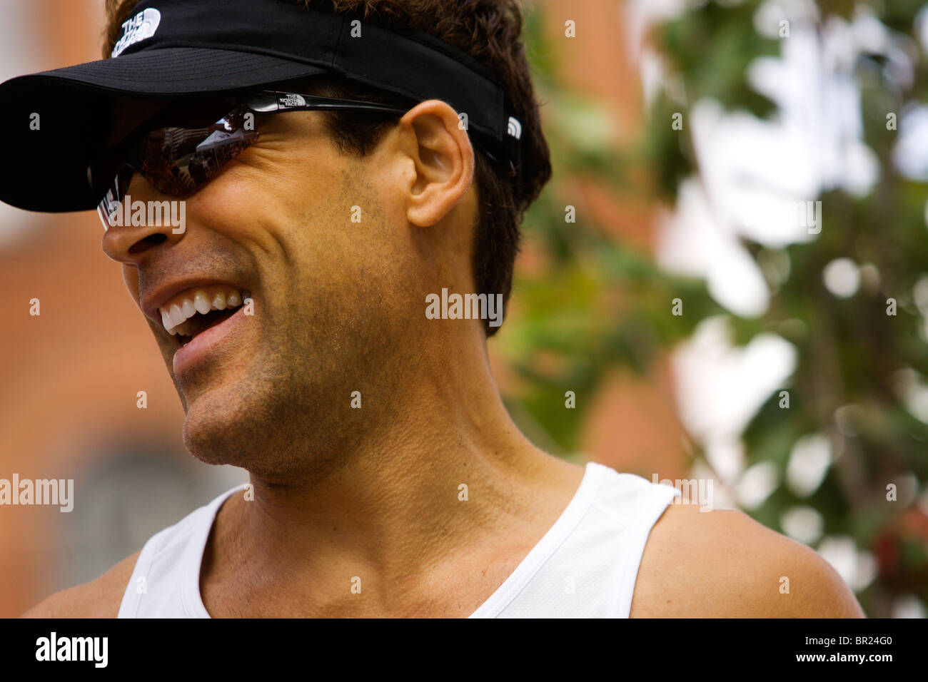 Runner laughing after a marathon in Des Moines, Iowa Stock Photo - Alamy