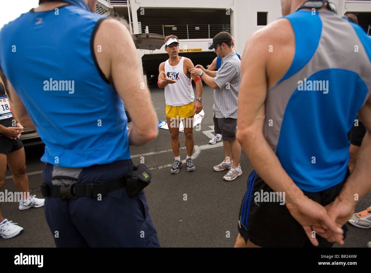 Runners getting ready before a marathon in Maui, Hawaii Stock Photo - Alamy
