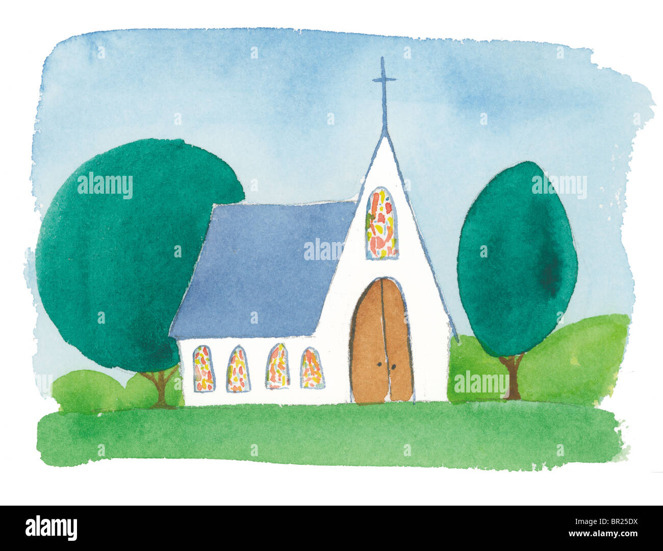 Country Church Drawing