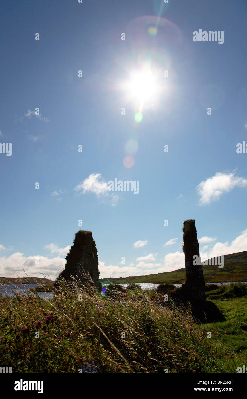 Scotland Islay Loch Finlaggan ruins Stock Photo - Alamy
