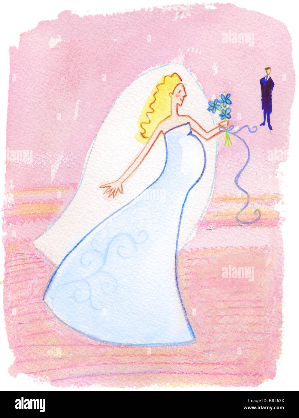 Child in bride dress and veil hi-res stock photography and images - Alamy