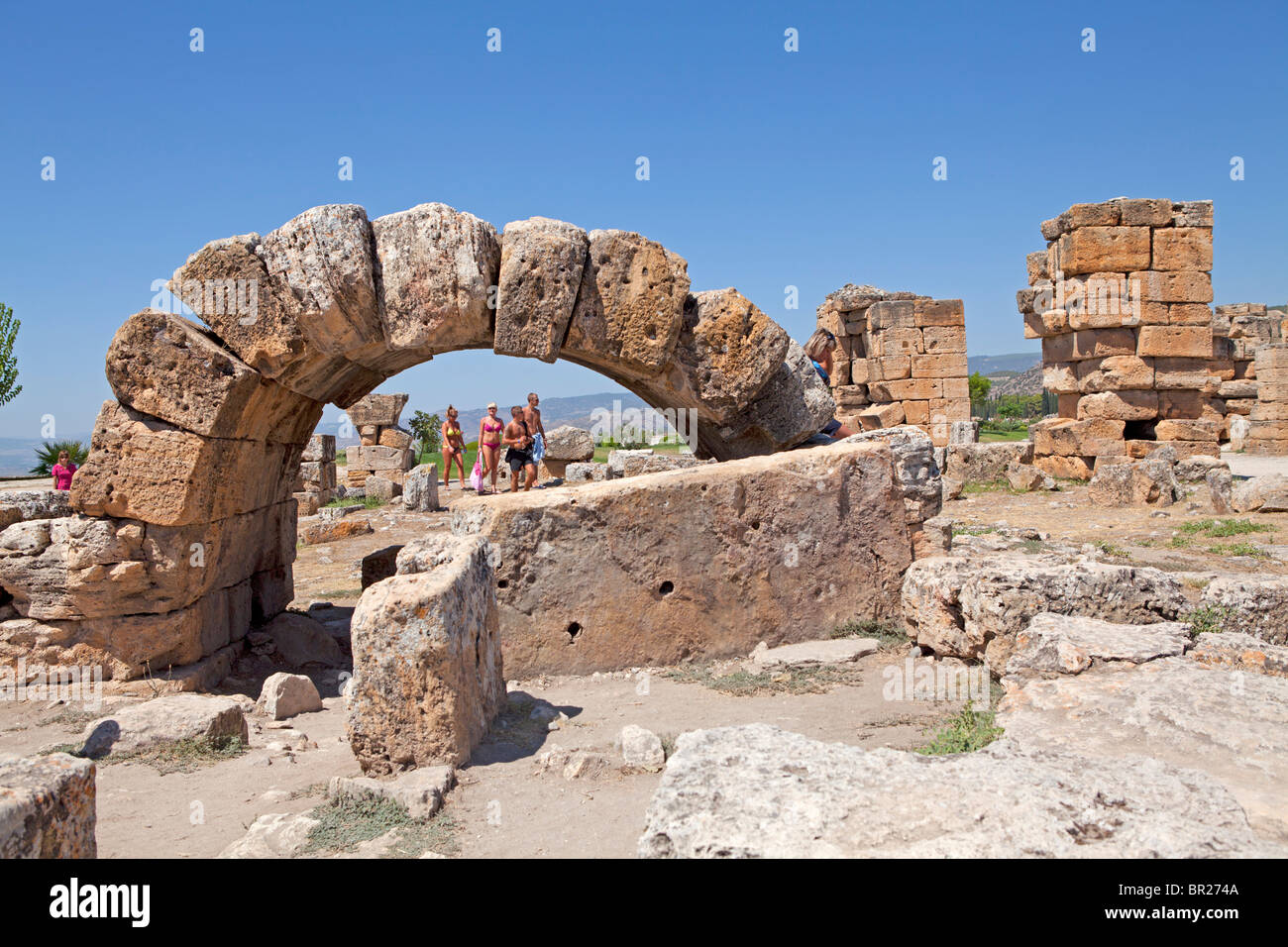 archaeological excavation site Hierapolis near Denizli at the Turkish ...