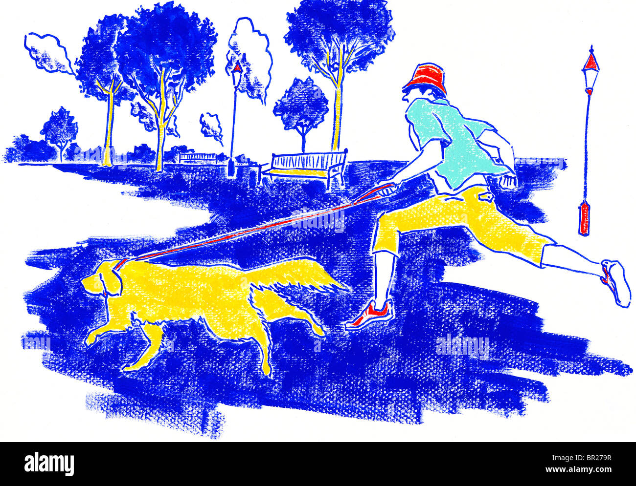 Man men running with dog hi-res stock photography and images - Alamy