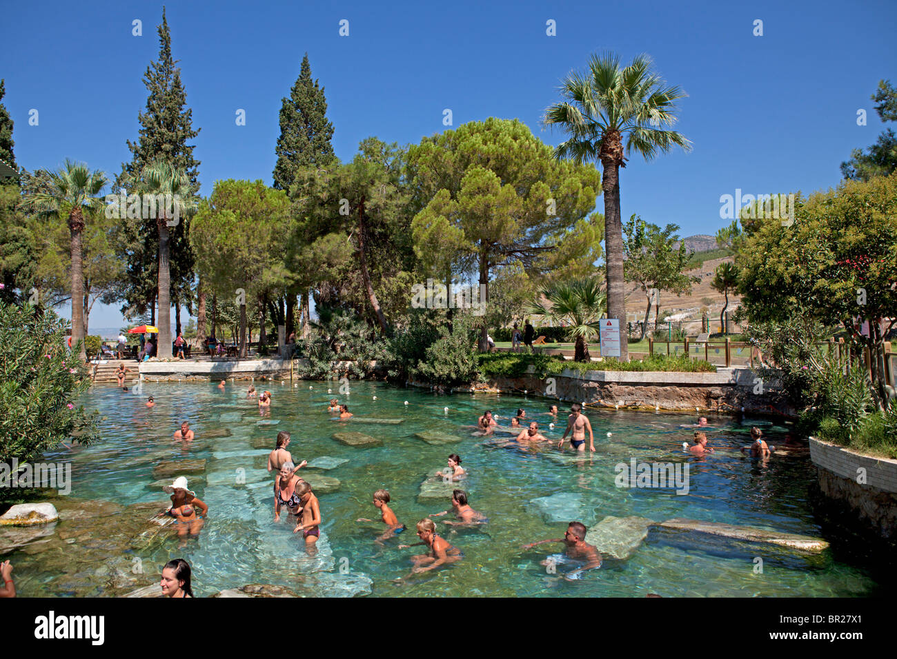 antique pool, archaeological excavation site Hierapolis near Denizli at ...