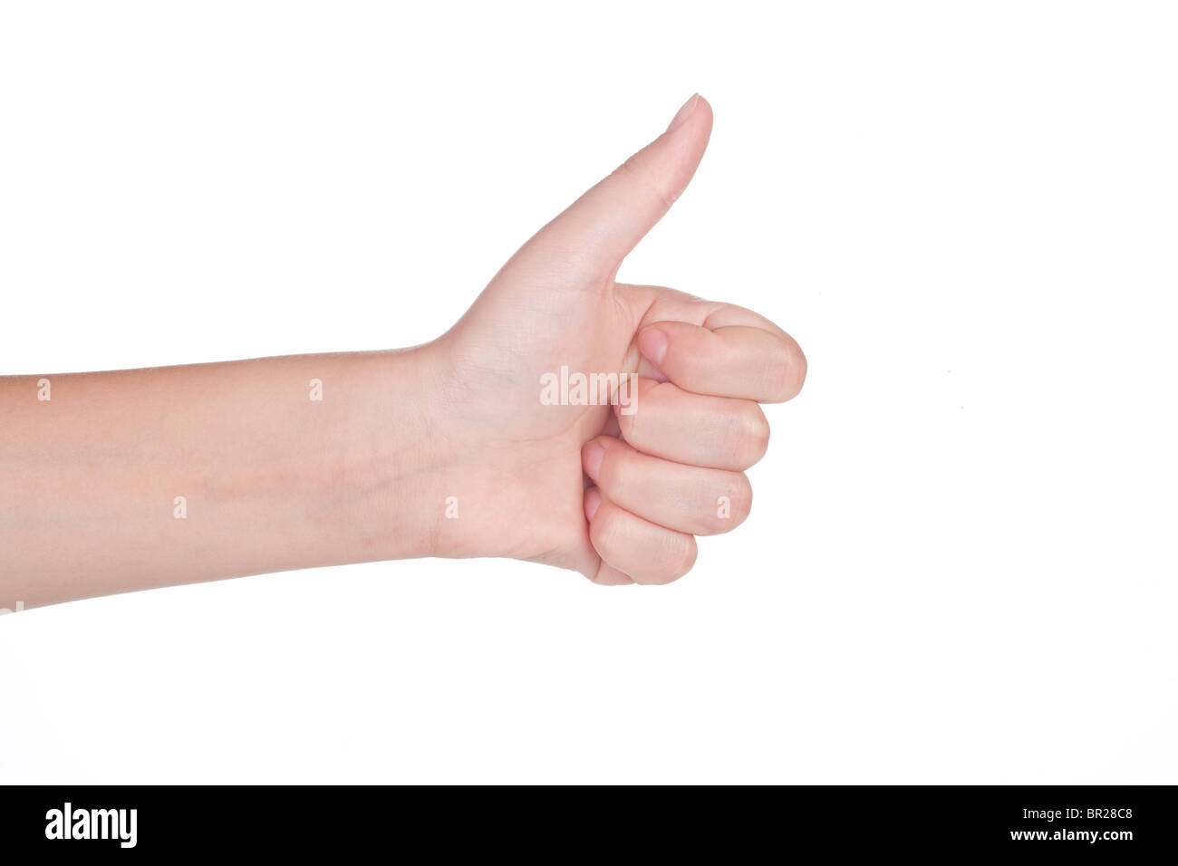 Hand gesture of female isolated on white Stock Photo - Alamy