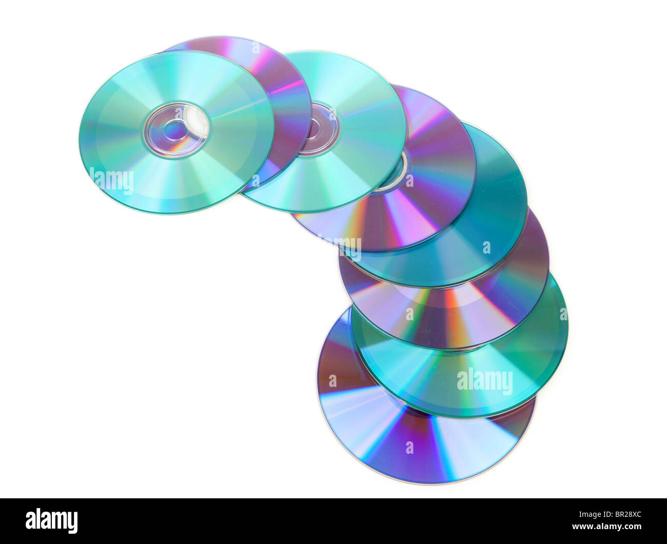 colorful compact discs-CDs isolated on white background Stock Photo - Alamy