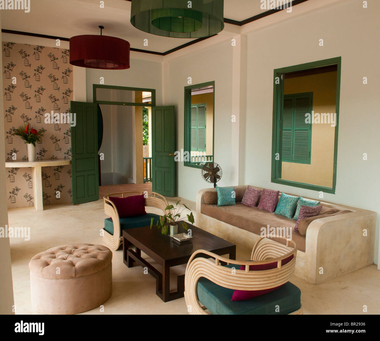 elegant French colonial style resort in Luang Prabang, Laos Stock Photo ...