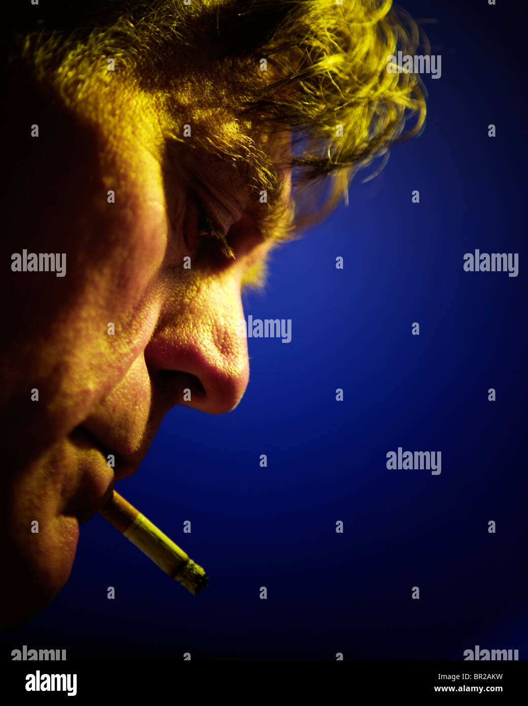 Cigarette in mouth color hi-res stock photography and images - Alamy