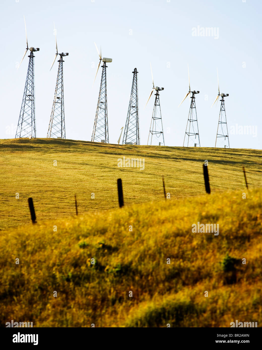 Wind turbines and hills Stock Photo - Alamy