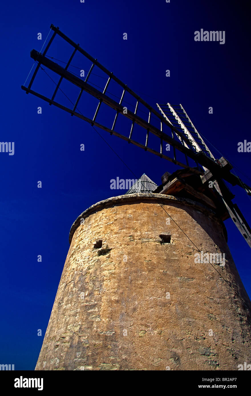 stone windmill, windmill, Le Moulin de Jerusalem, moulin, circa, 1700s ...