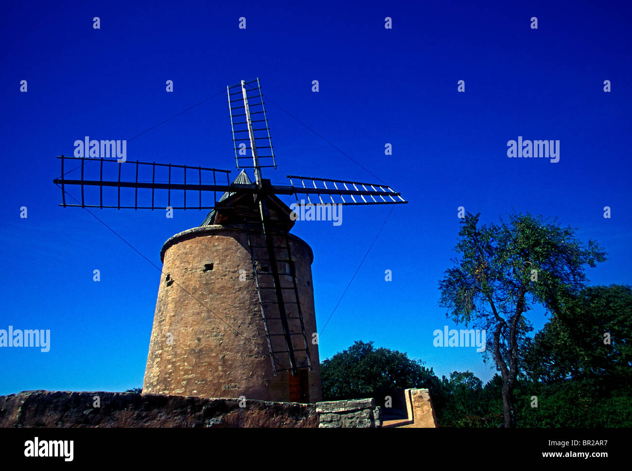 stone windmill, windmill, Le Moulin de Jerusalem, moulin, circa, 1700s ...