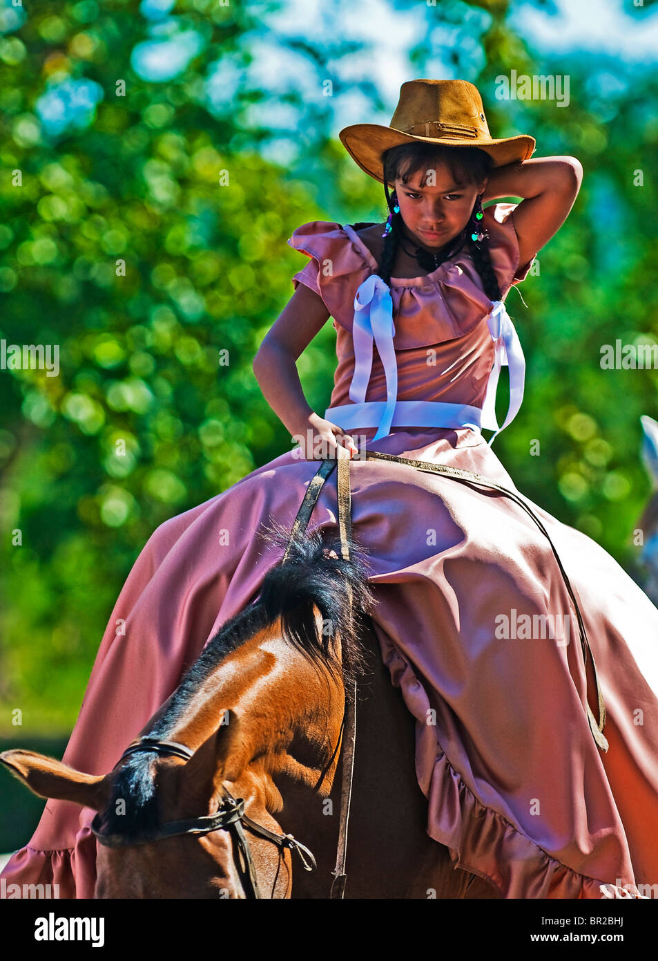 Participant in the annual festival Patria Gaucha in Tacuarembo, Uruguay ...